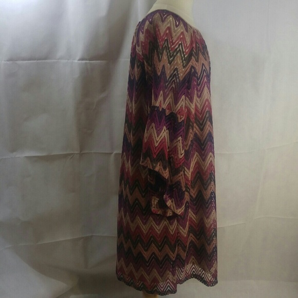 Tacera | Dresses | Tacera 2x Chevron Overlay Bell Sleeve Dress Nwt ...